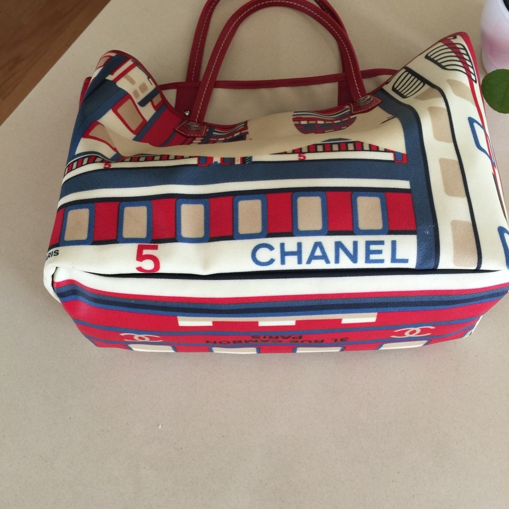 Authentic Chanel Coated Canvas Beach Tote - Gem